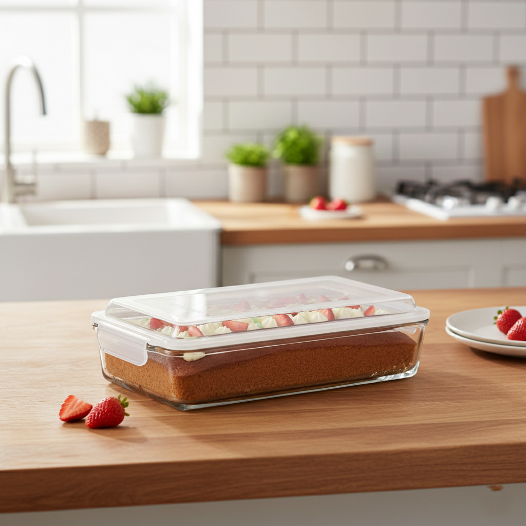 1.4L Rectangle Glass Container with Lid (2050) by Limon – Limon Homeware