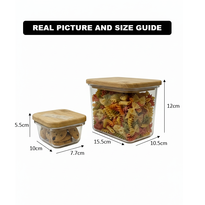 Airtight Glass Container with Wooden Lid by Limon – Limon Kitchenware