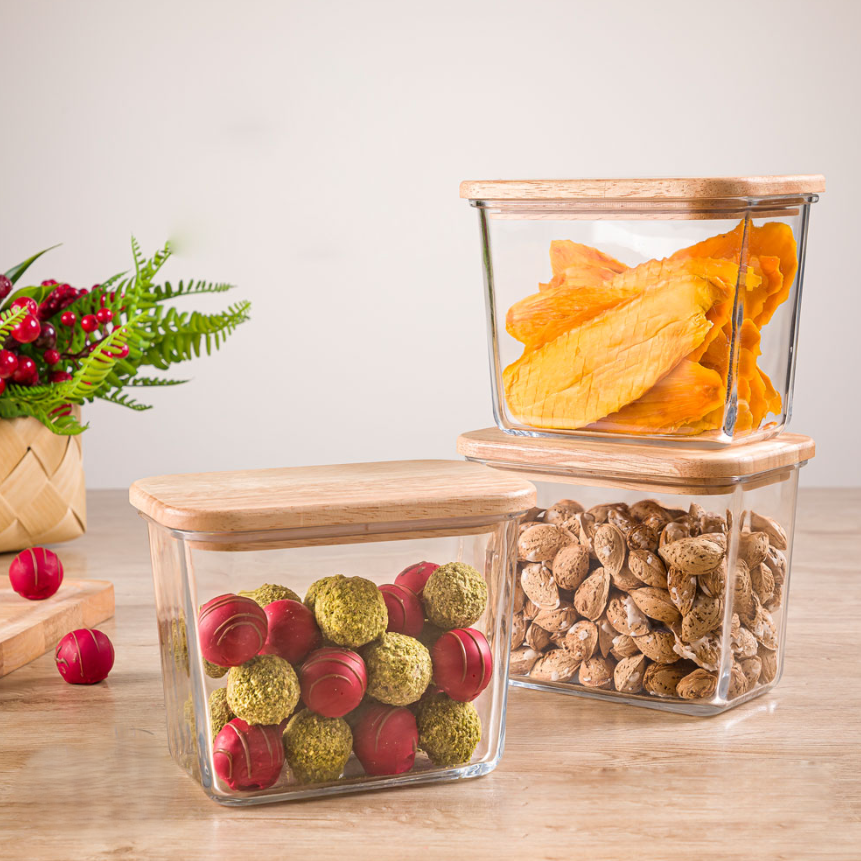 Airtight Glass Container with Wooden Lid by Limon – Limon Kitchenware