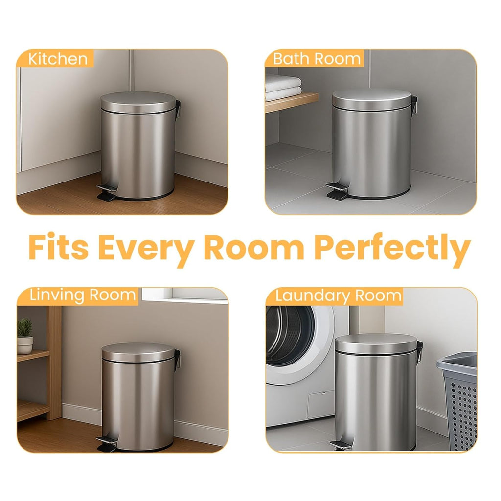 Steel Dustbin with Pedal & Removable Inner Bucket (2117) by Limon ...